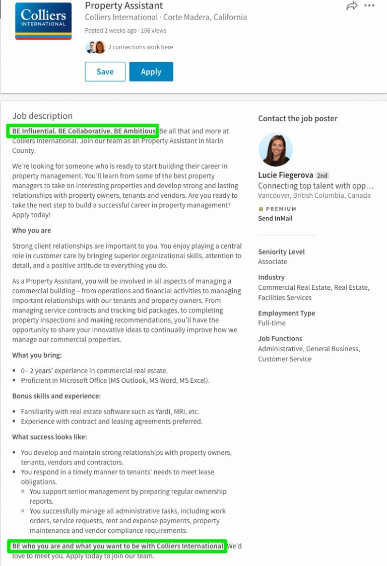 Colliers Adds Employee Value Proposition Taglines to its Job Postings ...